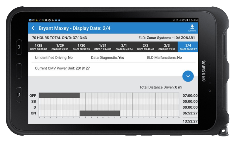 ELD Self-Certified Hours of Service Electronic Logbook | Zonar Systems